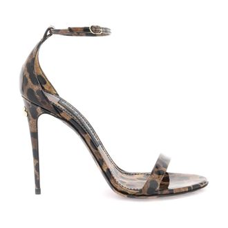 Dolce & Gabbana Femme, Chaussures, Brun, Taille: 36 EU Sandales en cuir imprim&eacute; l&eacute;opard