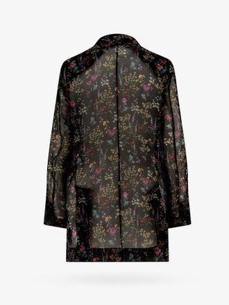 Max Mara Womens Silk Blazer Floral Print Black Blazers Jacket