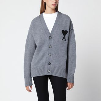 Ami Grauer Ami de Coeur Cardigan aus Wolle