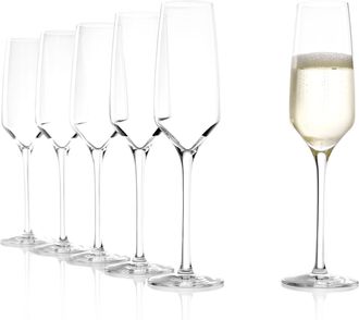 Stölzle Sektgläser Experience 6er-Set 190ml - Elegante Champagner Gläser ideal für Sekt & Prosecco - Hochwertiger Sektkelch aus Kristallglas - Spülmaschinen- 