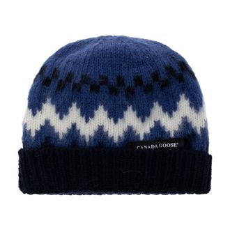 Canada Goose Wollm&uuml;tze mit gesticktem Logo - - Accessories - unisex - Blau - ONE SIZE