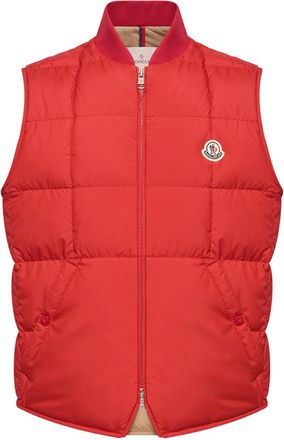 Moncler Moncler Elberton Square-quilted Down Gilet, Men, Red, Size: 2