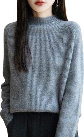 Generic Pull Femme Hiver Pull en Laine M&eacute;rinos 100% pour Femme Manches Longues Col Montant Pull en Maille &Eacute;pais Et Chaud Tunique V&ecirc;tements dhiver dautomne Et 