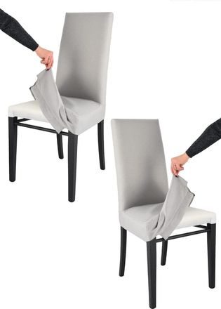 Tommychairs Tommychairs - 2er Set gepolsterte Stühle JAZZ mit herausnehmbarem Bezug für Küche, Struktur aus Buchenholz Anilinfarbe Schwarz, mit herausnehmbarem Be