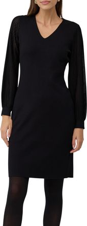 s.Oliver Figurumspielendes Kleid aus Viskosemix mit semitransparenten &Auml;rmeln