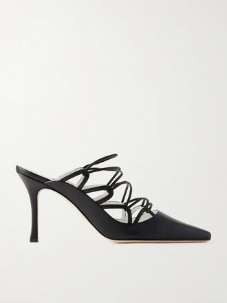 Manolo Blahnik Netas 90 Mules Aus Leder - Schwarz