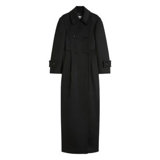 Max Mara Schwarzer doppelt-gedraperter Mantel mit Toggles - - Coats - Damen - Schwarzk - S