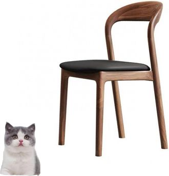 Generic Esszimmerstühle Massivholzrahmen mit gepolstertem Sitz für zusätzlichen Komfort Schwarz 81 * 43 * 46cm