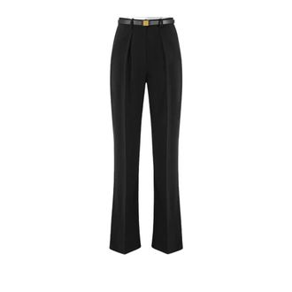 Elisabetta Franchi Femme, Pantalons, Noir, Taille: 40 FR Pantalon droit