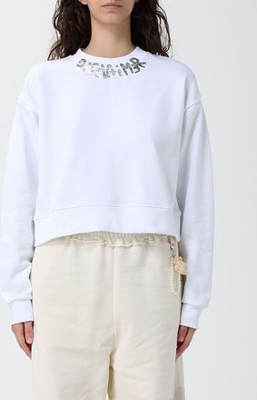 Disclaimer Sweat court en coton avec logo imprim&eacute; et col rond