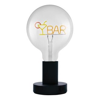 Osram 1906 Letter LED Tischleuchte Bar-Schriftzug, Neon, 1,2W, E27, schwarz, warmwei&szlig;, Textilkabel