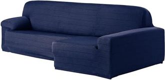 Eysa Aquiles elastisch Sofa überwurf Chaise Longue rechts, frontalsicht, Farbe 03-blau, Polyester-Baumwolle, 43 x 37 x 14 cm