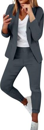 Generic Tenue 2 pièces habillée pour femme, ensemble blazer confortable pour femme, tenue de travail décontractée, tenue de sortie dautomne, survêtement de co