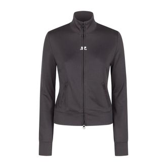 Courr&egrave;ges Femme, Sweatshirts et sweats &agrave; capuche, Noir, Taille: 40 FR Veste de surv&ecirc;tement Signature