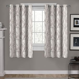 Exclusive Home Gardinen mit T&uuml;lle, Fenster-Gardinenpaneel- Paar, Polyester, Natur, 63 Length