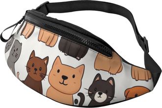 Generic Verstellbarer Umh&auml;ngetaschen Katzen- Und Hunde-Druck Handytasche Tasche Umh&auml;ngetaschen Brustbeutel F&uuml;r Running Joggen Herren 14X35Cm