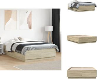 vidaXL Bettgestell Sonoma-Eiche 120x190 cm Holzwerkstoff - Holzbettfassungen - Betten Gestellen - Doppelbett - Eiche Möbel - Schlafzimmer Dekoration