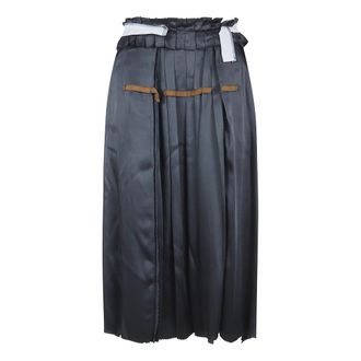 Maison Margiela Plissee-Midi-Rock - - Skirts - Damen - Schwarzk - XS