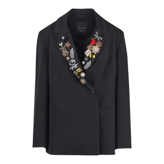 Souvenir Blazer &agrave; effet froiss&eacute; - Femme - Vestes - Noir - Taille: 40 FR