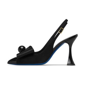 Loriblu Slingbacks mit Schleife aus Satin - - Shoes - Damen - Schwarzk - 38 EU