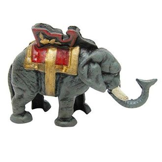 Design Toscano Zirkuselefanten, Mechanische Sammlerspardose aus Eisenguss