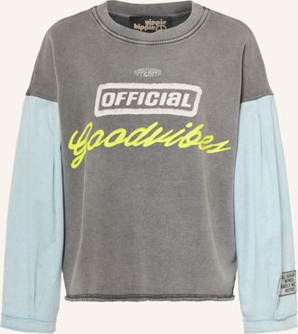 Yippie Hippie Yippie Hippie Sweatshirt Im Materialmix grau