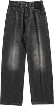 Generic Jean Homme Jeans Homme Week-End/Voyage Pantalon en Jean Coupe Droite Ample Stretch D&eacute;contract&eacute; - Confort Quotidien avec Effet Minceur Subtil