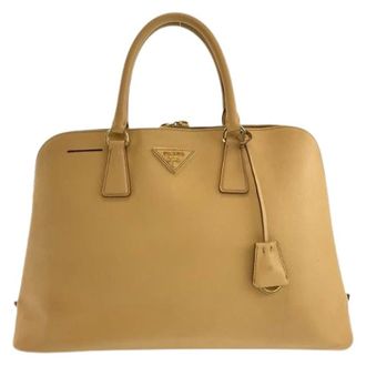 Prada Pre-owned Saffiano Leder Triangle Logo Tote - - Pre-owned - Damen - Beige - ONE SIZE
