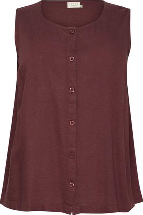 Kaffe Curve Femme, Tops, Brun, Taille: 50 FR Chemisier &agrave; boutons en Fudge