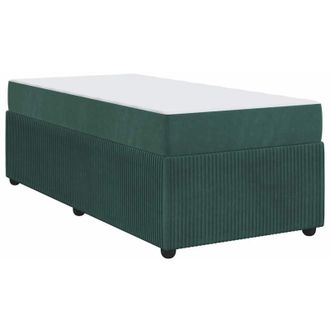 vidaXL Bettgestell mit Matratze Dunkelgr&uuml;n 90 x 190 cm Samt Vidaxl
