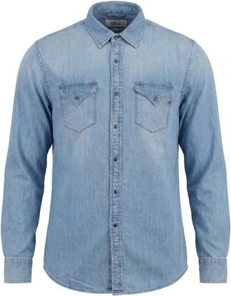 Replay Homme, Chemises, Bleu, Taille: XL Chemise en jean coupe regular