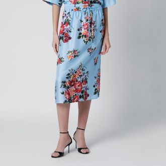 Dolce & Gabbana Silk twill skirt with floral print
