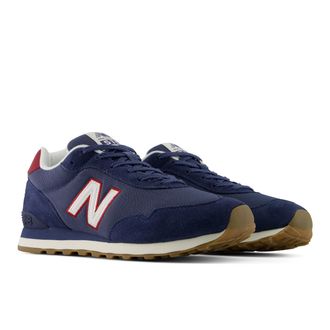 New Balance Sneaker NEW BALANCE 515, Herren, Gr. 42,5, blau (vintage indigo, sea salt, podium rot), Leder, Textil, Schuhe Sneaker, Topseller