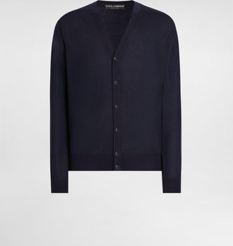 Dolce & Gabbana Cashmere Cardigan With Buttons - Mann Strickwaren Blau 54