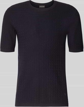 Emporio Armani T-Shirt aus Viskose-Mix in Strick-Optik
