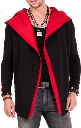 Cipo & Baxx Herren Sweatjacke Hoodie CL306 Schwarz - Stylischer Pullover im Modernen Casual Streetwear Stil mit Rei&szlig;verschluss & Kapuze f&uuml;r Alltag Freizeit & Part