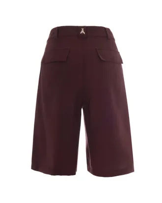 Patrizia Pepe Womens Bermuda Tencel Shorts Wood Brown Viscose