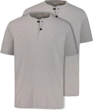 JP1880 708420 Lot de 2 vêtements pour Homme, Grandes Tailles, Grandes Tailles, Tailles L-8XL, Basique, col Rond, boutonnière, jusquà 8 XL, Gris mélangé, L