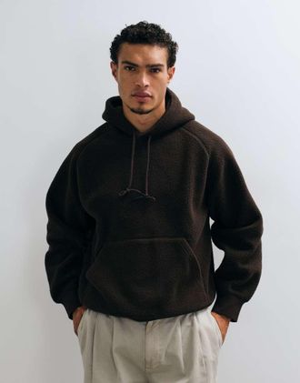 Carhartt Work in Progress sweat polaire &agrave; capuche Limn marron fonc&eacute;