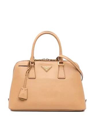Prada 2010-2025 mittelgro&szlig;e Saffiano Lux Promenade Satchel-Tasche - Braun