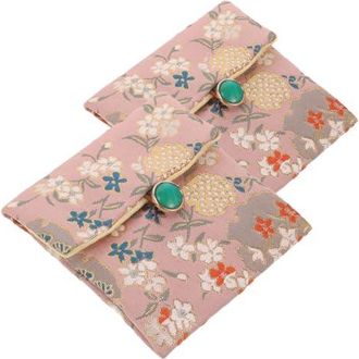 Yardwe 2 pi&egrave;ces Pochettes &agrave; Bijoux Chinoises Brocart Robustes pour Rangement Bagues Boucles Oreilles Colliers de Voyage &Eacute;l&eacute;gant et Organis&eacute; pour Femmes et Fi