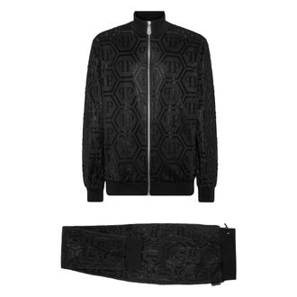 Philipp Plein Jogging Set Monogram - - Jumpsuits & Playsuits - Herren - Schwarzk - 2XL