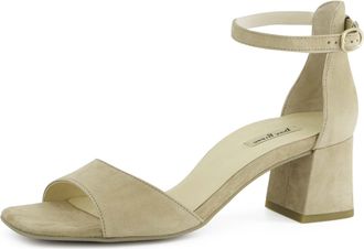 Paul Green Damen, Frauen Sandaletten,Freizeitschuhe,offene Schuhe,Strandschuhe,Riemchensandalen,elegant,Leichter Absatz,Beige (JA),40.5 EU / 7 UK