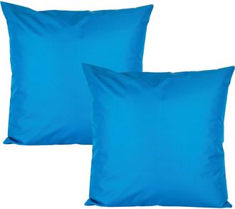 JACK 2er Set Outdoor Kissenhülle Kissenbezug 50x50cm Wasserfest Sitzkissen Lounge Kissen Garten Stuhl Lotus Effekt, Farbe:Meerblau