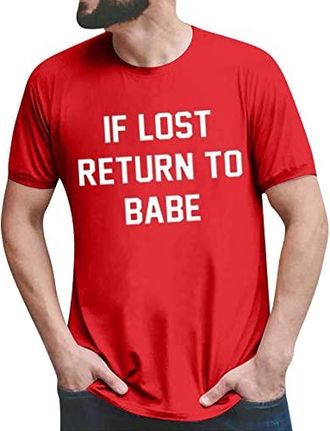 Generic T-shirt surdimensionn&eacute; sans couture pour homme avec impression de lettres personnalis&eacute;es pour la Saint-Valentin 2026, Rouge, XL