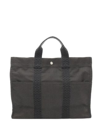 Herm&egrave;s sac cabas Yale Line MM en toile - Gris