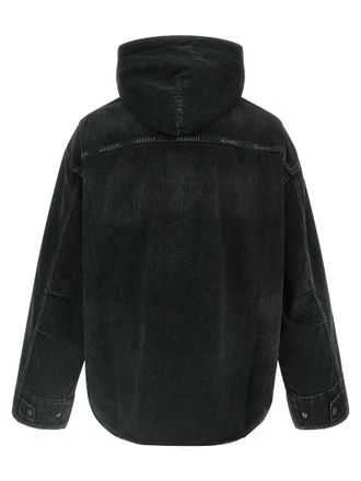 Balenciaga Hooded Denim Jacket - Black