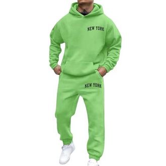 Generic Sweat &agrave; capuche l&eacute;ger surdimensionn&eacute; &agrave; manches longues avec cordon de serrage et poches pour homme, 2026, Vert, XXL