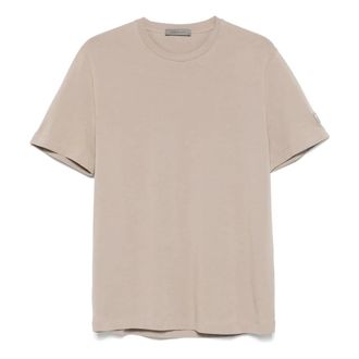 Corneliani Homme, Tops, Beige, Taille: 3XL T-shirt en coton stretch avec logo