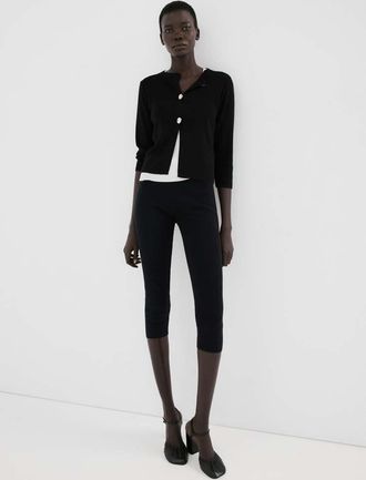 Mango Cardigan maille boutons bijoux noir - Femme - XS - MANGO